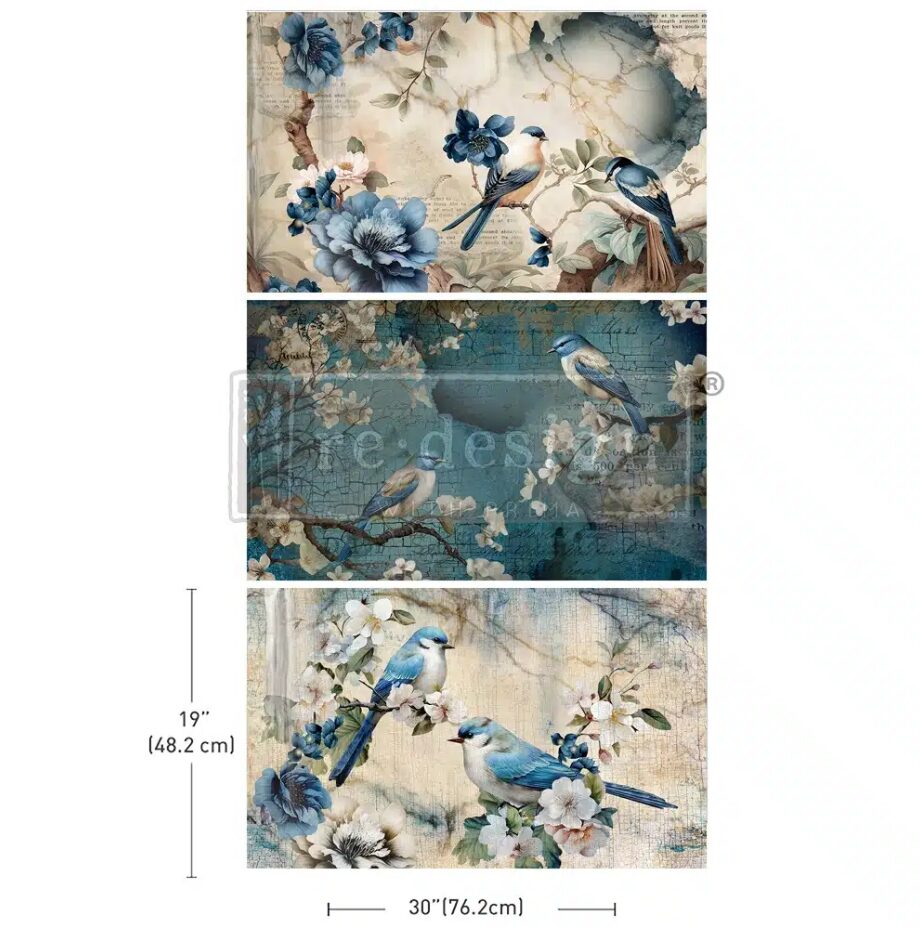 PACCO da 3 Decor Tissue Paper "SAPPHIRE WINGS" Carta tessuto ReDesign ...